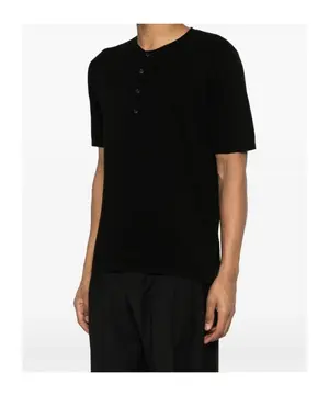 ROBERTO COLLINA Short Sleeve Knitwear With Front Button Detail