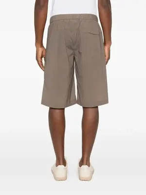 Herno Pleated Elastic-waist Shorts - Brown