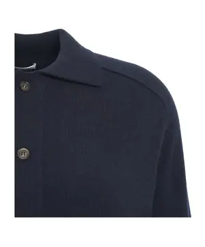 Soft Goat Buttoned Long-sleeve Sweater