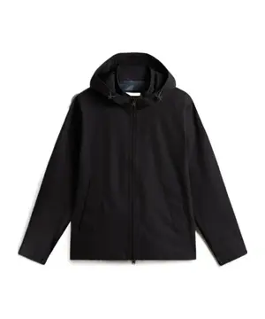 Woolrich Softshell Zip-up Hooded Jacket - Black