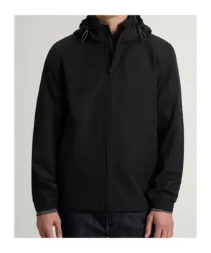 Woolrich Softshell Zip-up Hooded Jacket - Black