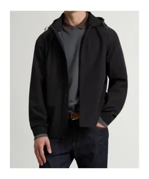 Woolrich Softshell Zip-up Hooded Jacket - Black