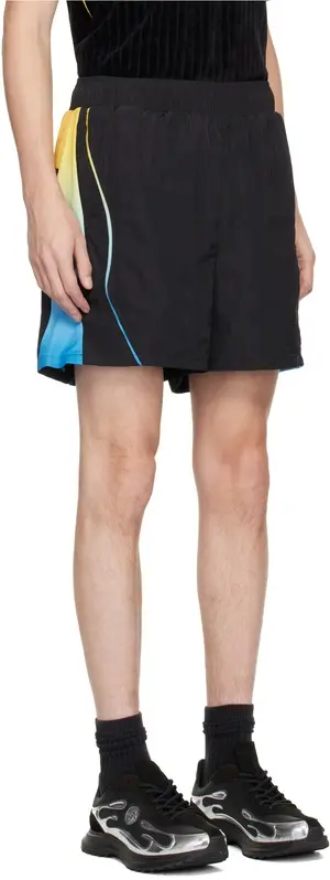 Casablanca Football Windbreaker Shorts With Drawstring Waistband And Zip Pocket