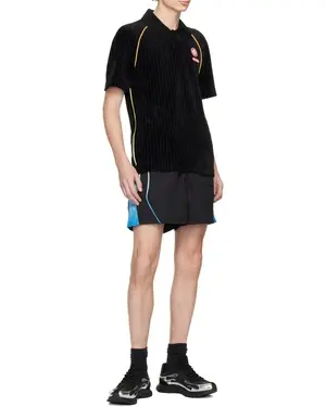 Casablanca Football Windbreaker Shorts With Drawstring Waistband And Zip Pocket