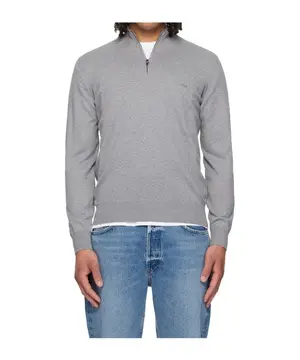 Hugo Boss Quarter Zip Knit Sweater - Grey