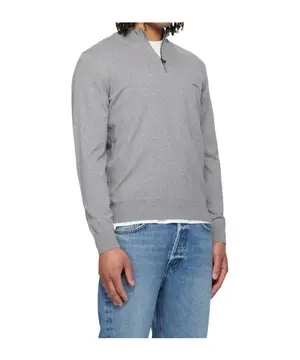 Hugo Boss Quarter Zip Knit Sweater - Grey