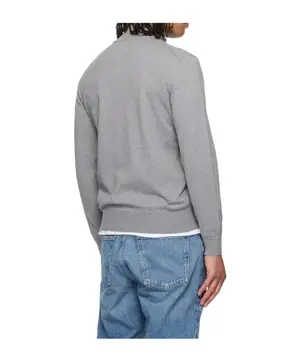 Hugo Boss Quarter Zip Knit Sweater - Grey