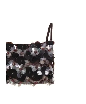 P.a.r.o.s.h Sequin Embellished Cropped Tank Top