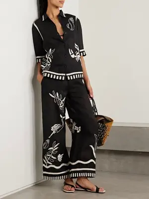 ERES Embroidered Short-sleeve Shirt - Black