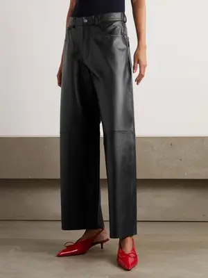 HAIKURE Panelled Leather Wide-leg Trousers