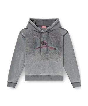 DIESEL® Graphic Hooded Sweater With Rhinestone Embellishments