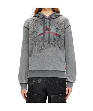 DIESEL® Graphic Hooded Sweater With Rhinestone Embellishments