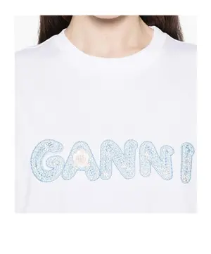 GANNI Crewneck T-shirt - White
