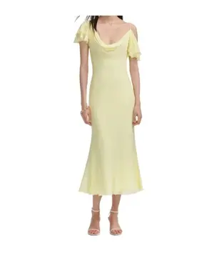 SELF-PORTRAIT Georgette Frill Midi Dress