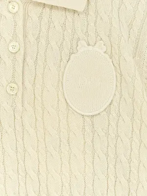 Dior Short Sleeve Polo Sweater - Nude