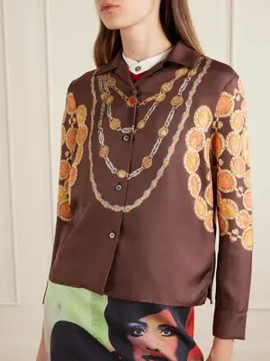 Versace Medusa Chain Printed Long Sleeve Shirt