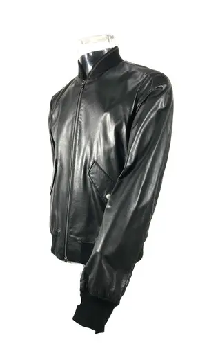 Gucci Leather Bomber Jacket - Black