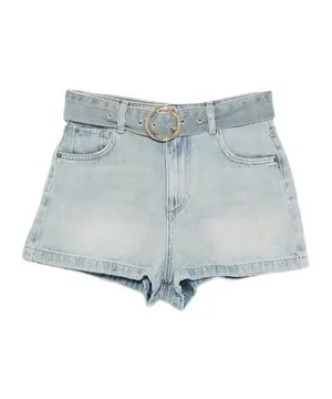 TWINSET Belted Denim Shorts - No