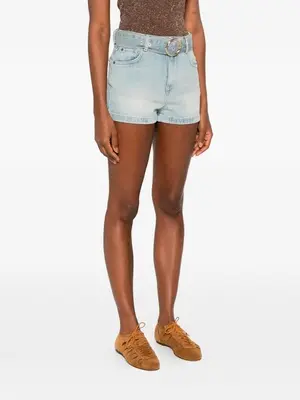 TWINSET Belted Denim Shorts - No