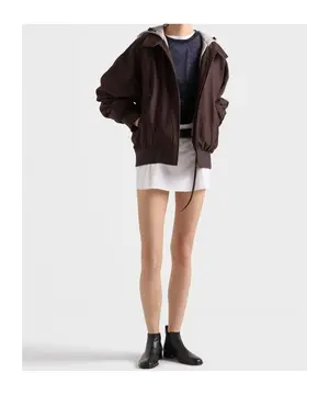 Prada Hooded Rush Stitch Jacket - Ebony