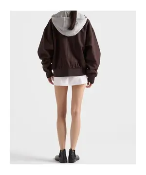 Prada Hooded Rush Stitch Jacket - Ebony