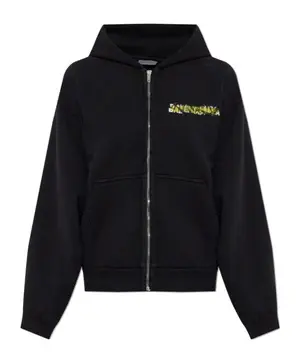 Balenciaga Spray Logo Zipped Hoodie