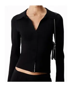 Alexander Wang Long-sleeve Polo Collar Blouse