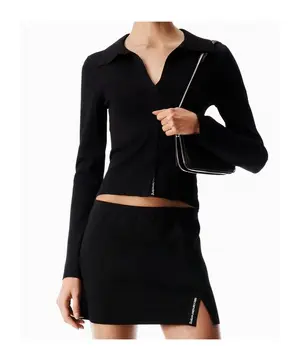 Alexander Wang Long-sleeve Polo Collar Blouse