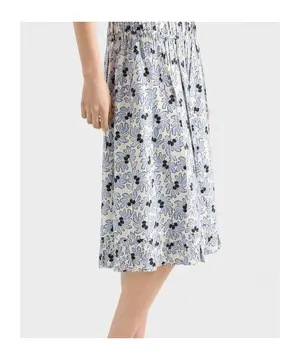 Prada Floral Print Pongé Midi Dress - Light Blue