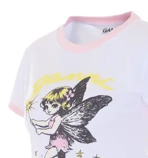 GANNI Fairy Printed Crewneck T-shirt - Bright White