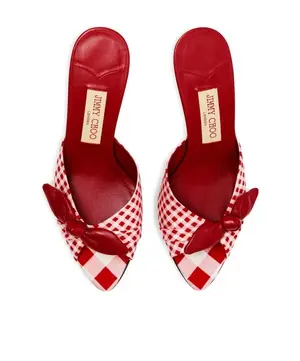 JIMMY CHOO Pointed-toe Wedge Sandals With Bow Detail - Ruby Red