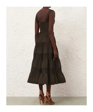 Zimmermann Pleated Draped Midi Dress
