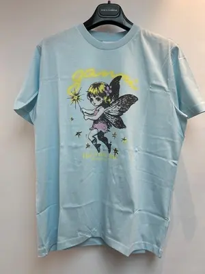 GANNI Graphic Print T-shirt - Light Blue