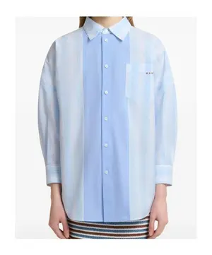 Marni Striped Curved Oversized Shirt