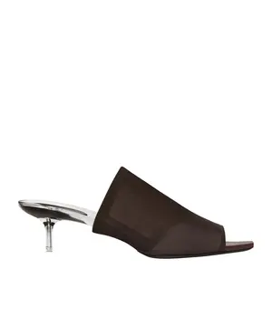 COURREGES Mesh Mule Sandals - Chocolate-colored