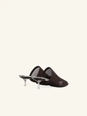 COURREGES Mesh Mule Sandals - Chocolate-colored