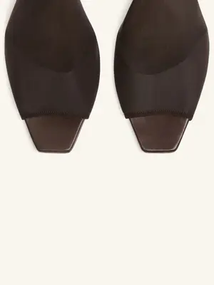COURREGES Mesh Mule Sandals - Chocolate-colored