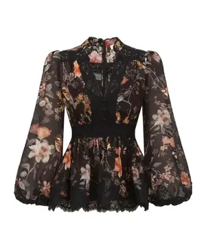 Zimmermann Carousel Lace Peplum Blouse