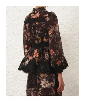 Zimmermann Carousel Lace Peplum Blouse