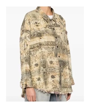 R13 Shredded Seam Drop Neck Shirt