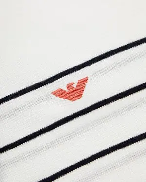 Emporio Armani Logo Embroidered Polo Shirt - White