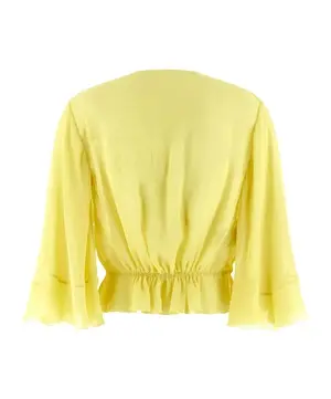 Alberta Ferretti Ruffled Drawstring Shirt - Yellow