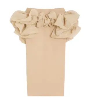Max Mara Sbaccano" Ruffled Midi Skirt - Camel