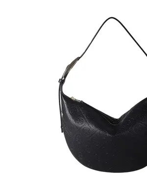 Tory Burch T Monogram Pebble Small Balloon Bag - Black