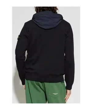 Stone Island Zip-up Hooded Sweater - Blue