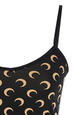 MARINE SERRE Moon Print Sleeveless V-neck Top - Black