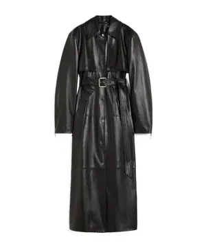 Sportmax Sportmax Leather Two-Piece Trench Coat No