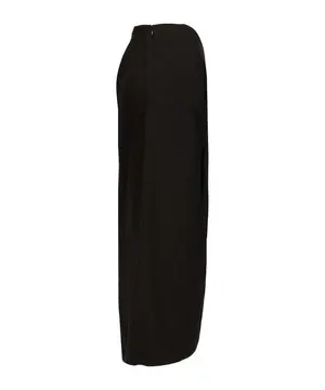 Celine Pleated Midi Skirt With Leather Logo Belt