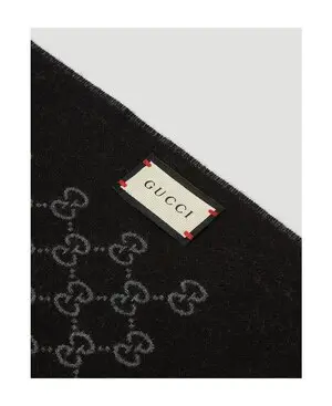Gucci Gg Jacquard Scarf - Black