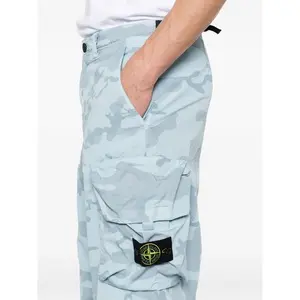 Stone Island Camouflage Print Cargo Trousers